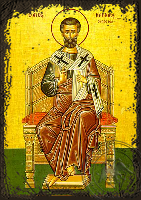 Saint Barnabas the Apostle, Enthroned - Aged Byzantine Icon ...