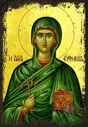 Saint Euphemia - Aged Byzantine Icon | OramaWorld.com