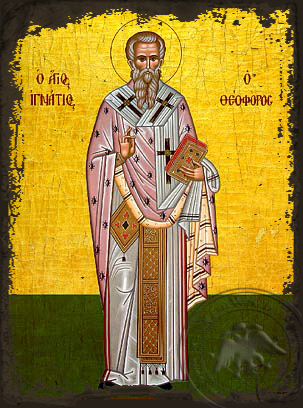Saint Ignatius of Antioch - Aged Byzantine Icon | OramaWorld.com