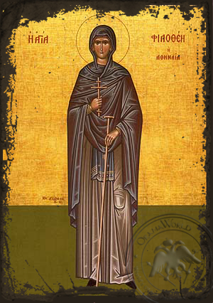 Saint Philothea, Nun-Martyr, of Athens, Greece, Full Body - Aged ...
