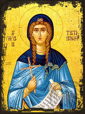 Saint Tatiana, Martyr, of Rome - Aged Byzantine Icon | OramaWorld.com