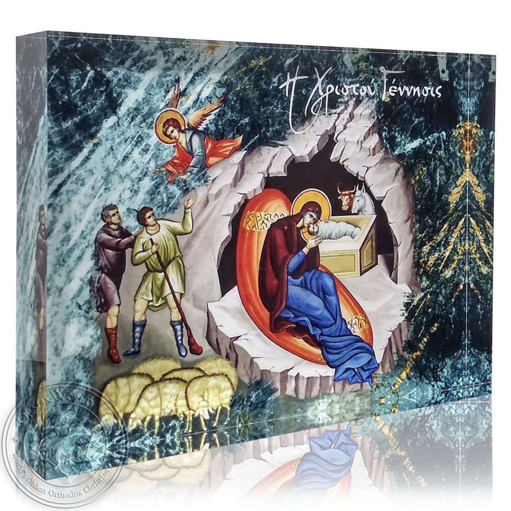Birth of Jesus Christ - Diaphanous Byzantine Icon | OramaWorld.com
