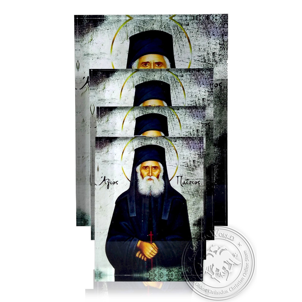 Saint Paisios - Diaphanous Byzantine Icon | OramaWorld.com