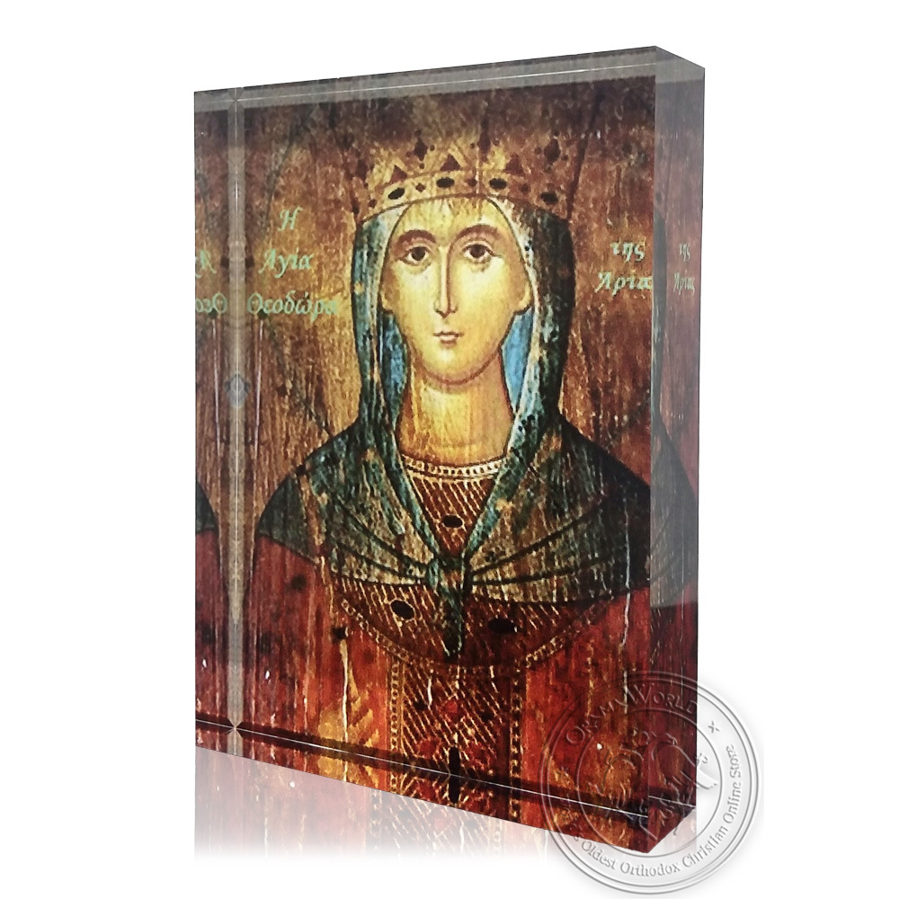 Saint Theodora of Arta - Diaphanous Byzantine Icon | OramaWorld.com