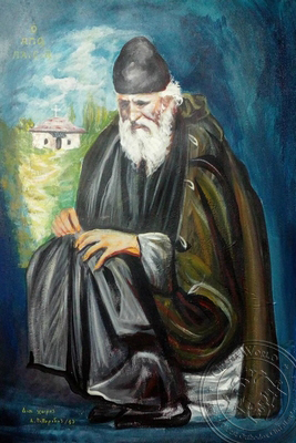 Saint Paisios - Original Hand Painted Modern Icon - OramaWorld.Com