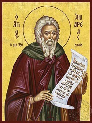 Saint Andrew Fool-For-Christ - Hand Painted Icon | OramaWorld.com