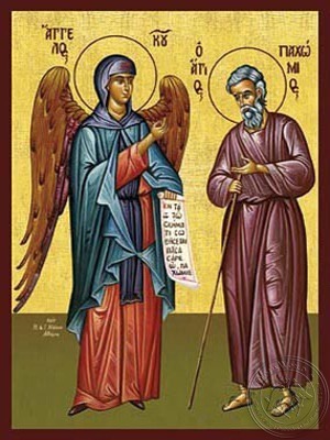 Saint Pachomius the Great Angel Revealing to Him the Monastic Scheme ...
