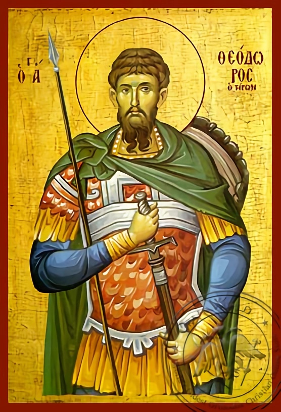 Saint Theodore Tiro - Hand-Painted Icon - OramaWorld.Com