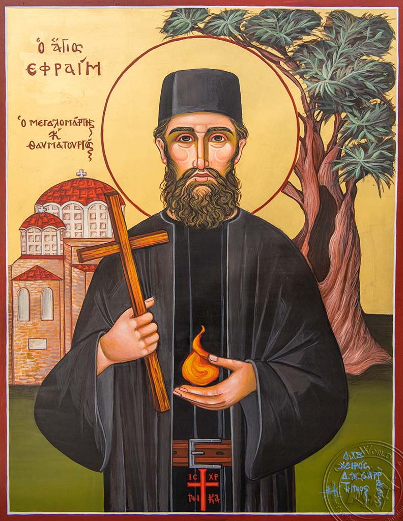 Saint Ephraim - Original Hand Painted Modern Icon | OramaWorld.com