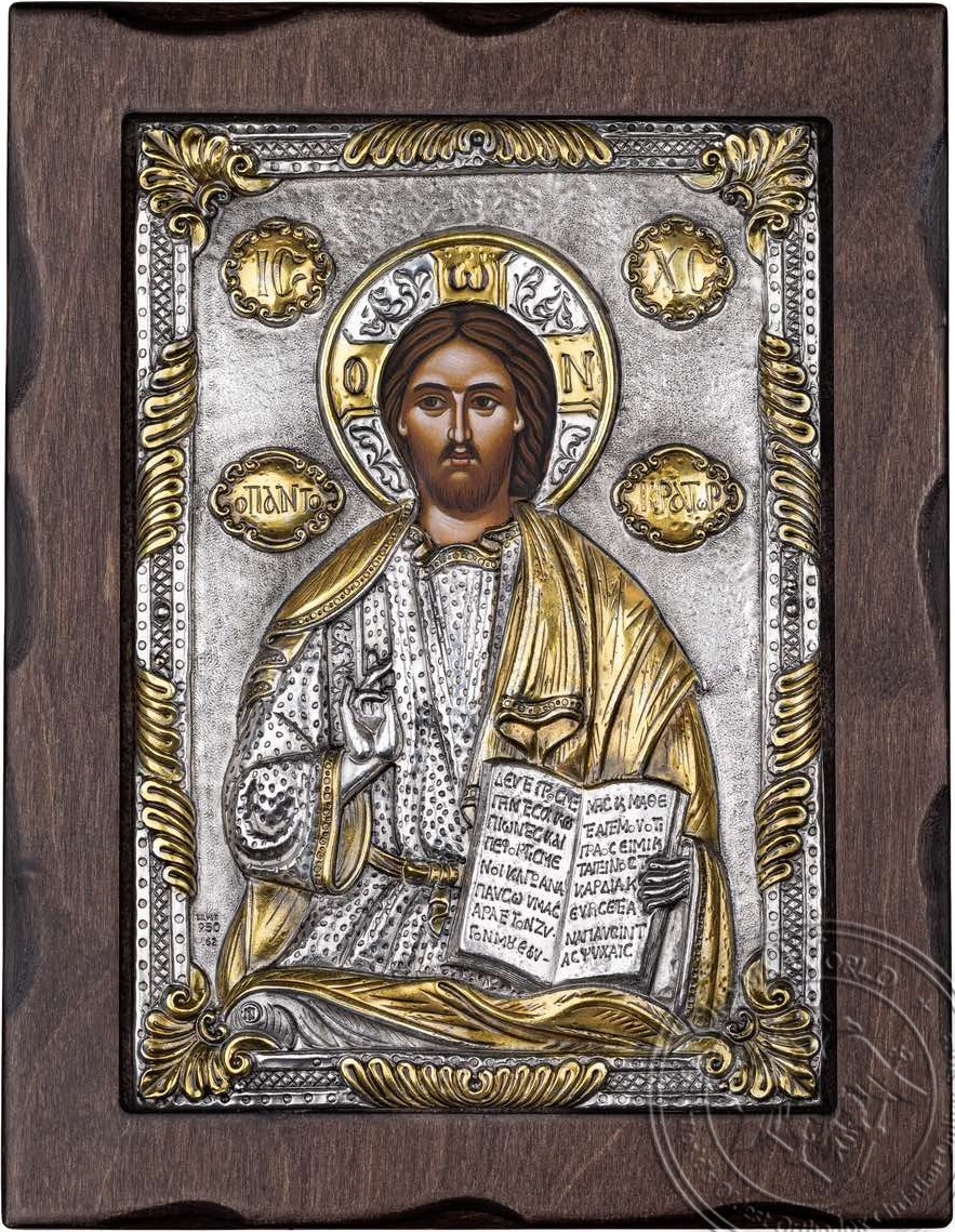 Christ Pantocrator - Silver Icon | OramaWorld.com