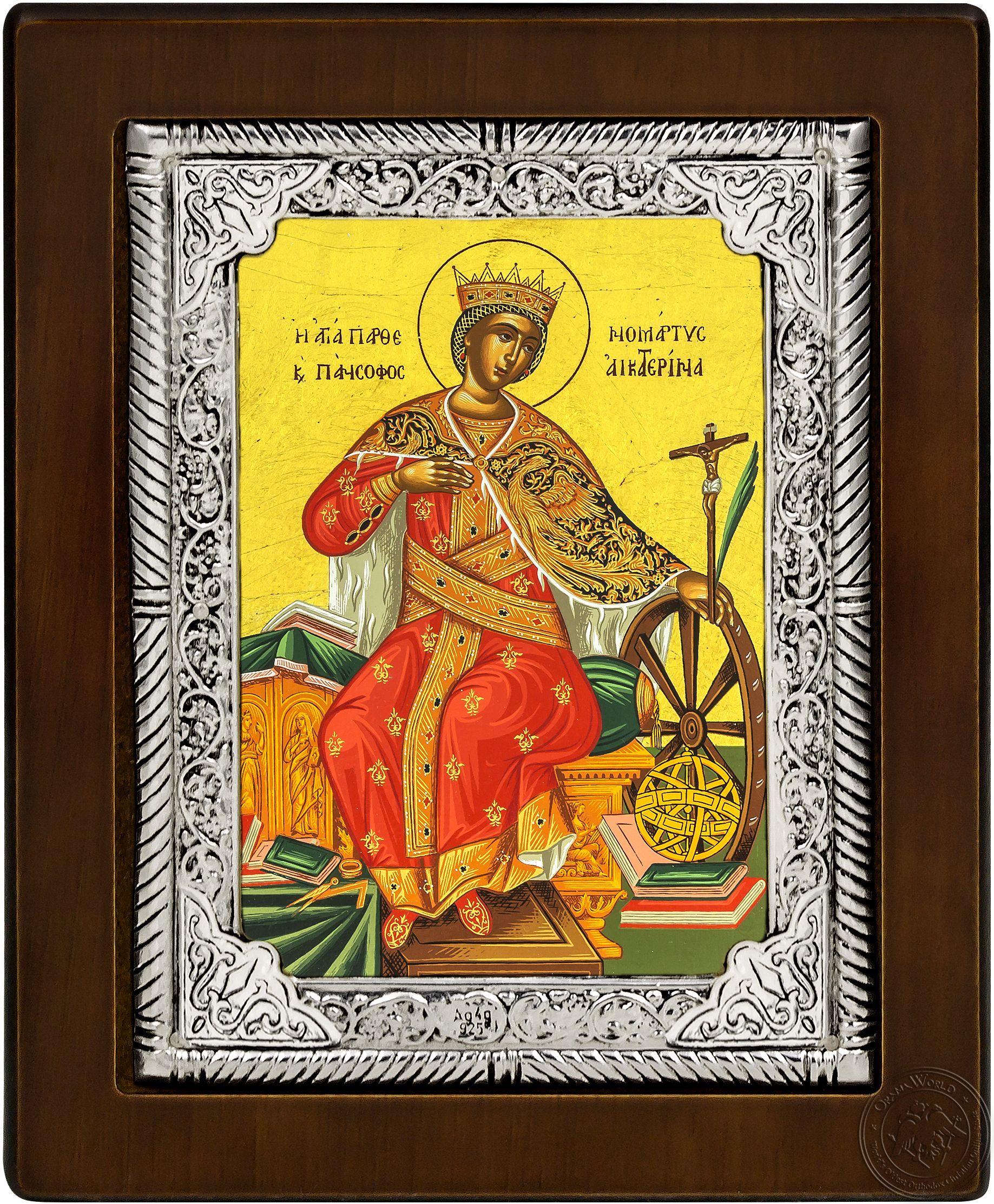Saint Catherine - Silver Icon | OramaWorld.com