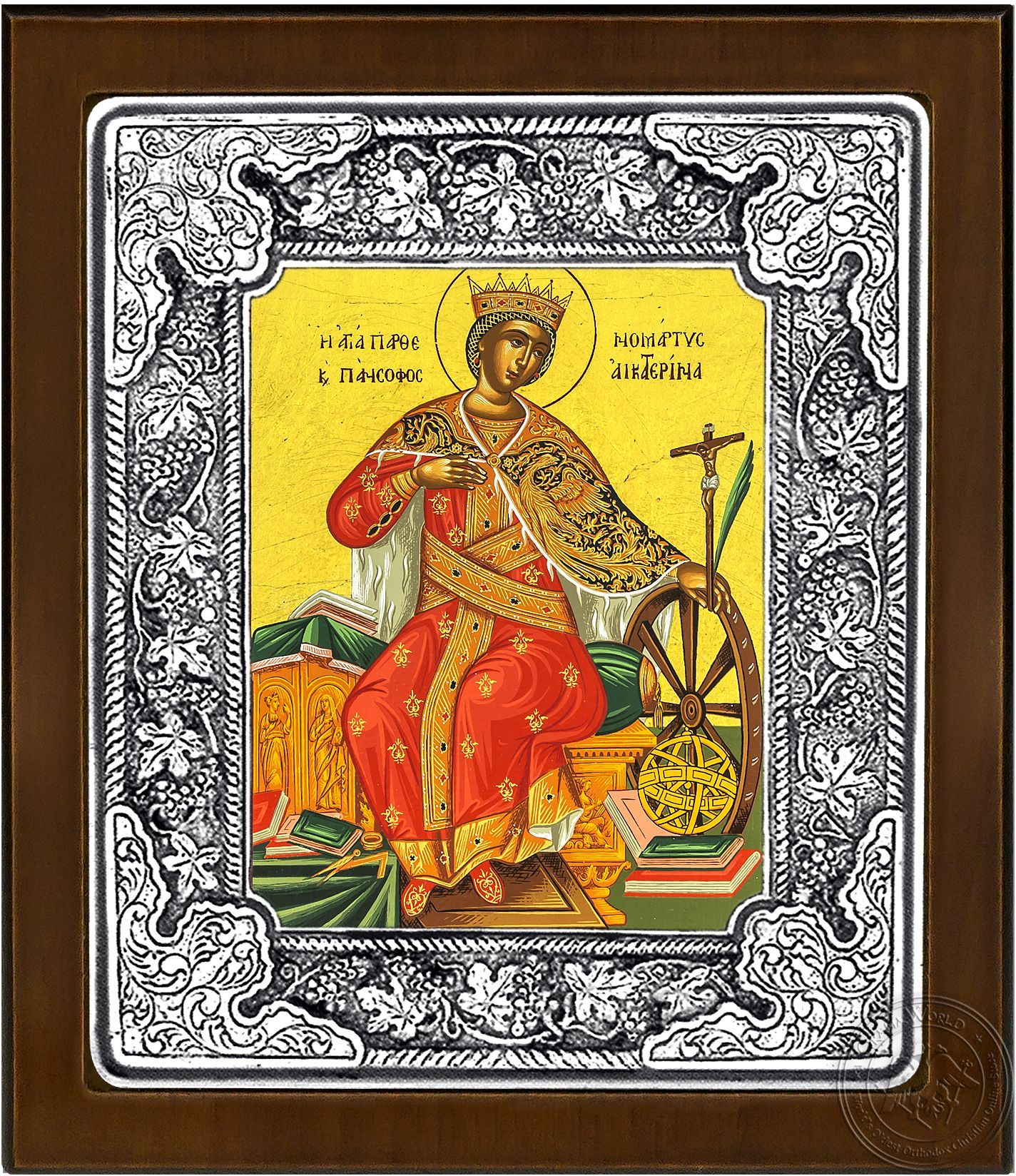 Saint Catherine - Silver Icon | OramaWorld.com