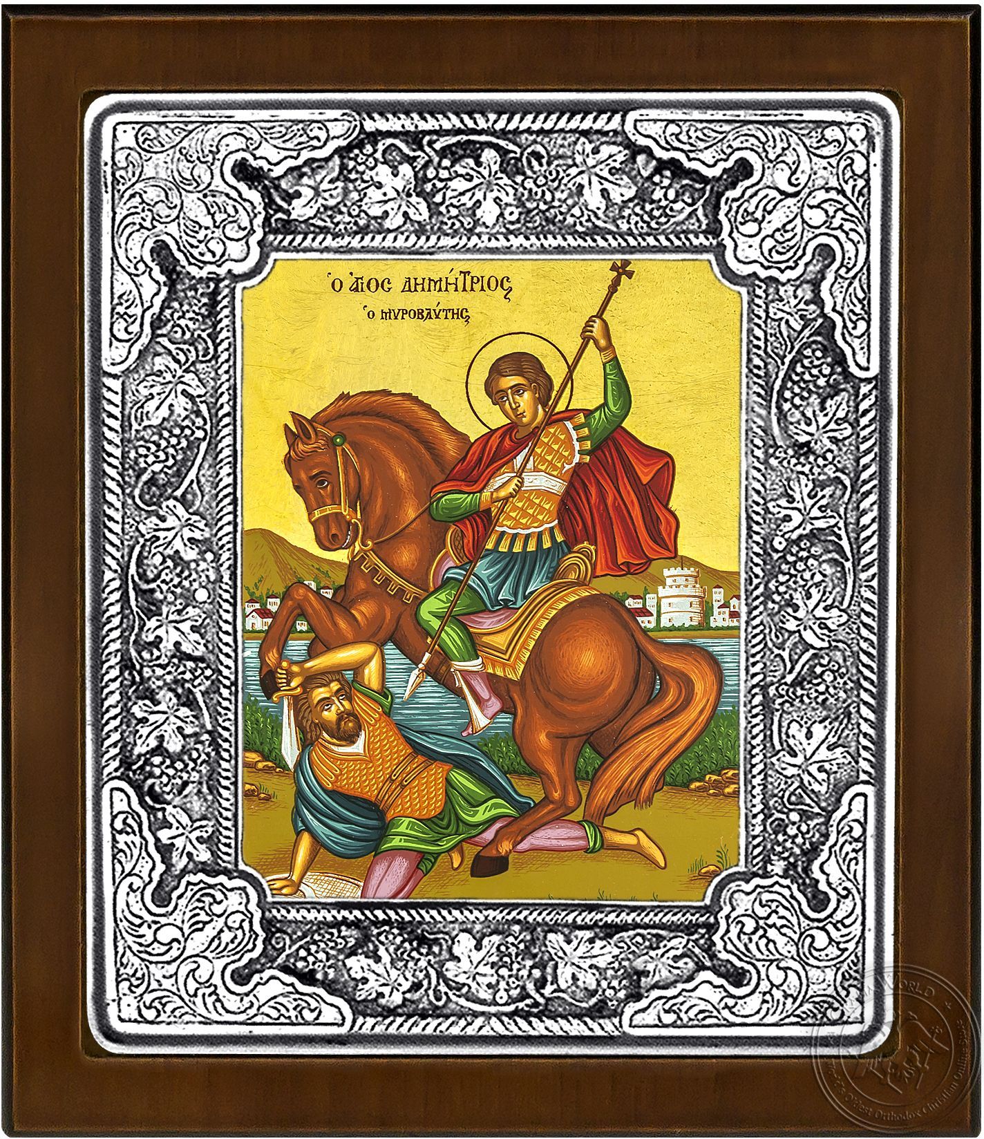 Saint Dimitrios - Silver Icon | OramaWorld.com