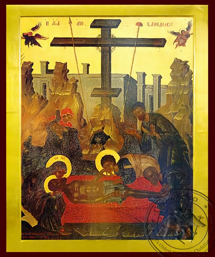Descent from the Cross (Lamentation) - Byzantine Icon | OramaWorld.com