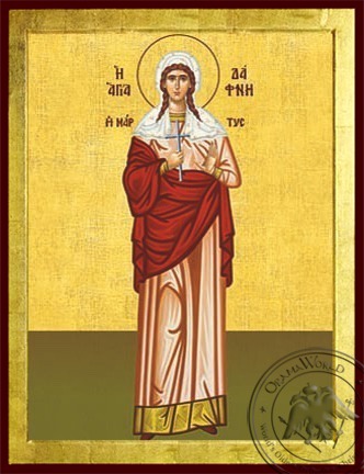 Saint Daphne Martyr Full Body - Byzantine Icon | OramaWorld.com
