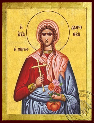 Saint Dorothea of Caesarea Virgin Martyr - Byzantine Icon | OramaWorld.com