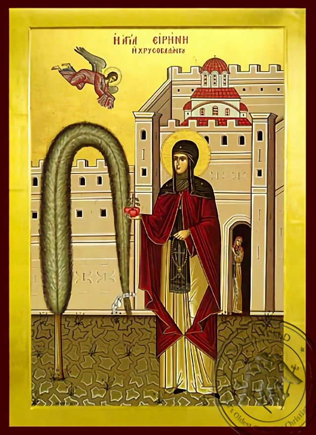 Saint Irene Chrysovalantou - Byzantine Icon - OramaWorld.Com