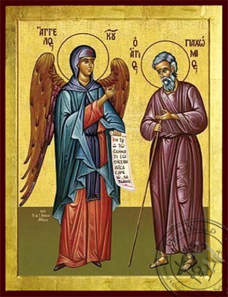 Saint Pachomius the Great Angel Revealing to Him the Monastic Scheme ...