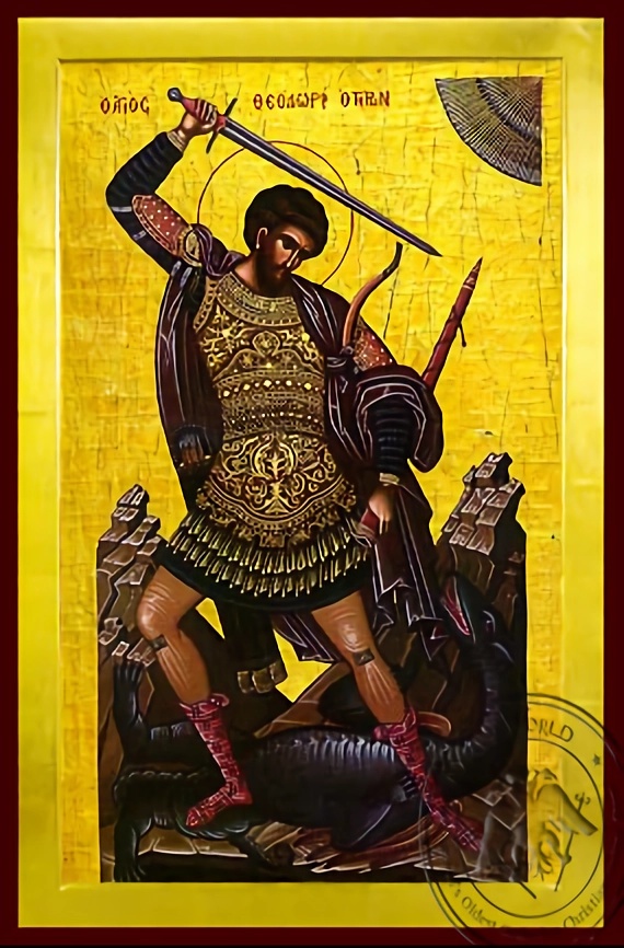 Saint Theodore the Great Martyr, Tyro, Full Body - Byzantine Icon ...