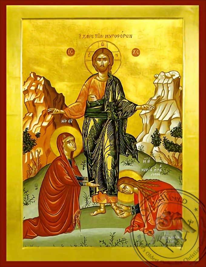 The Salutation to the Myrrh-Bearing Women - Byzantine Icon - OramaWorld.Com