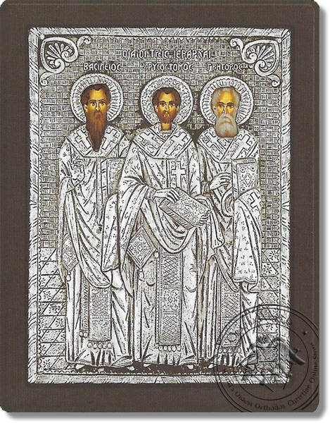 The Three Ierarches - Silver Icon - OramaWorld.Com