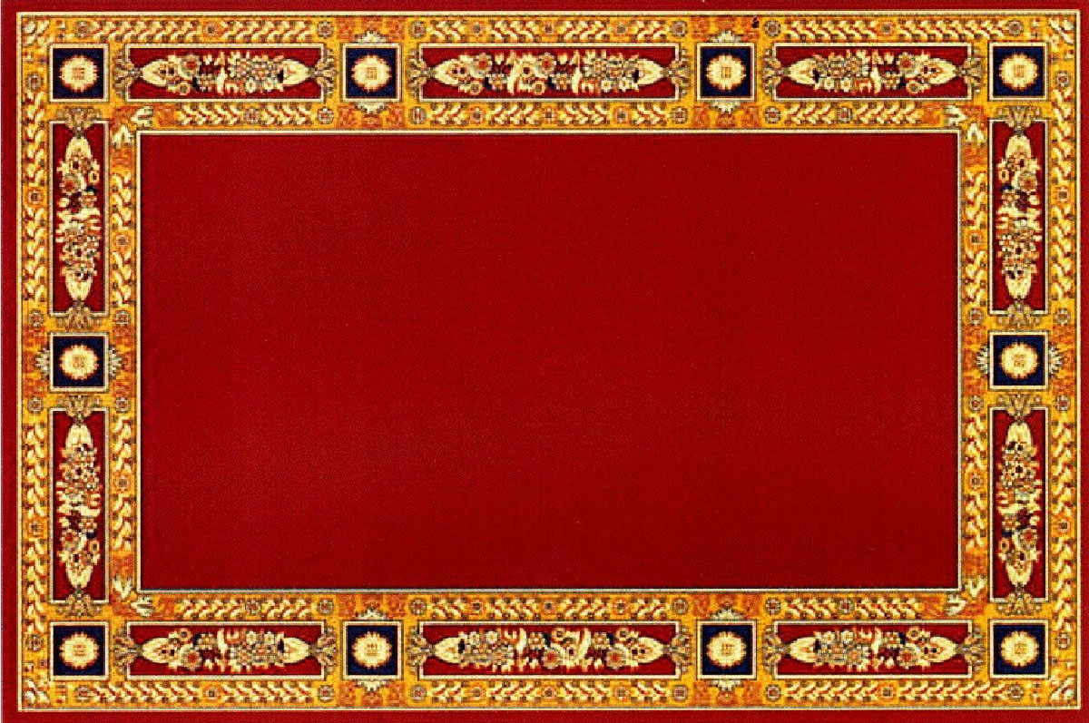 Rectangular Ecclesiastical Carpet with Decoration in Red Color ...