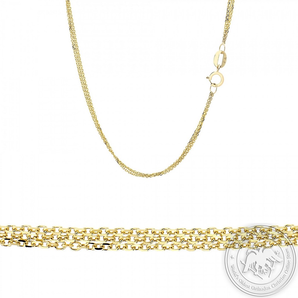 Triple Chain made of 14K Yellow Gold | OramaWorld.com