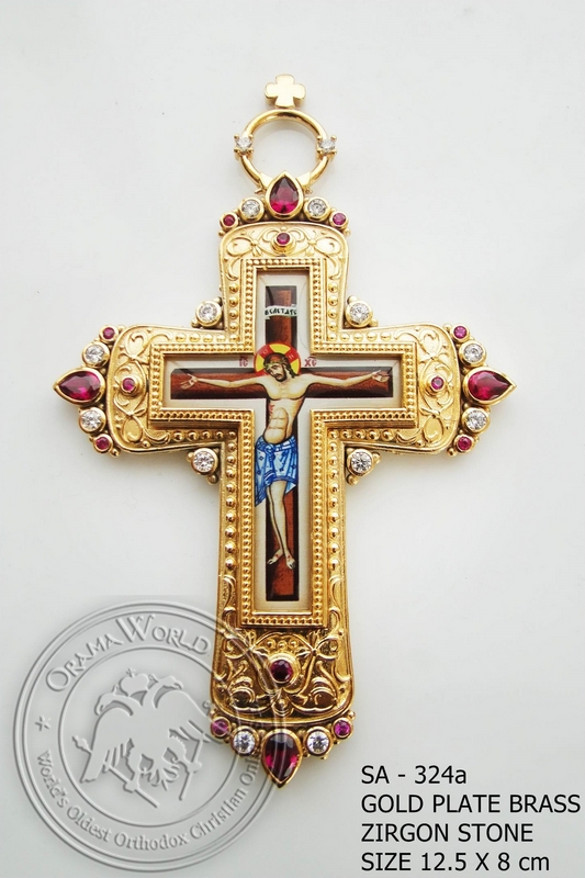Brass Gold Plated Pectoral Cross - 324 | OramaWorld.com