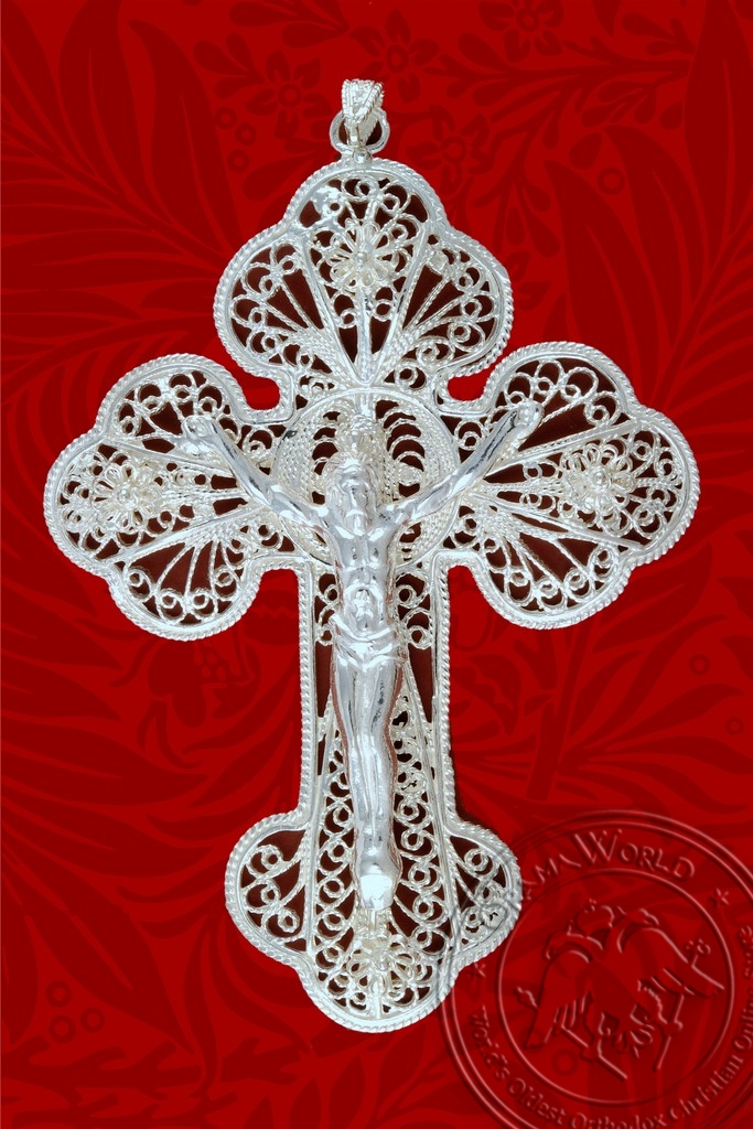 Handmade Silver Filigree Cross - The Crucifixion of Jesus Christ ...