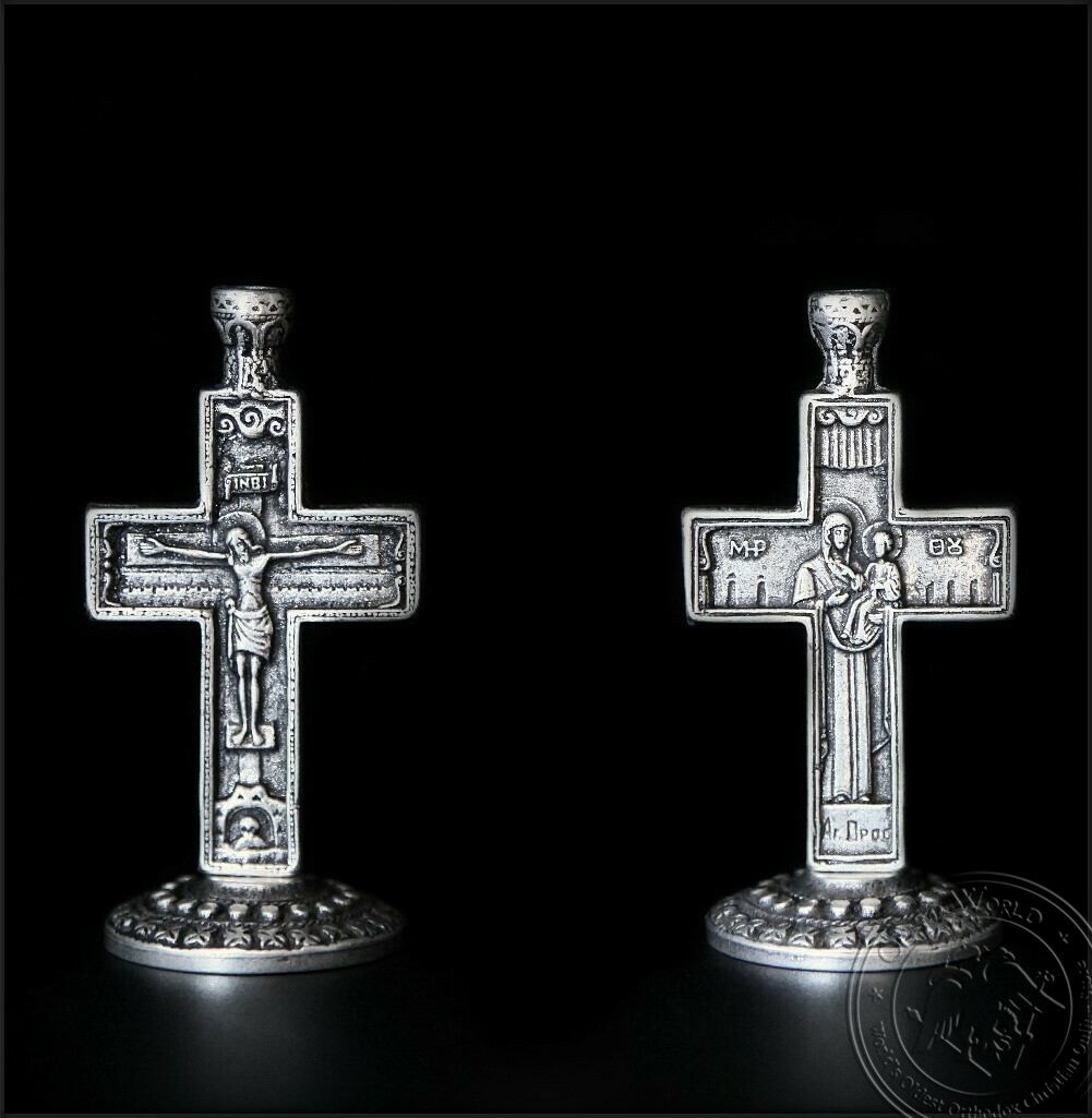Candlestick - Crucifix and Panagia | OramaWorld.com