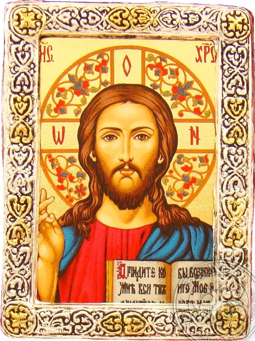 Christ Blessing - Silver Gold Icon | OramaWorld.com