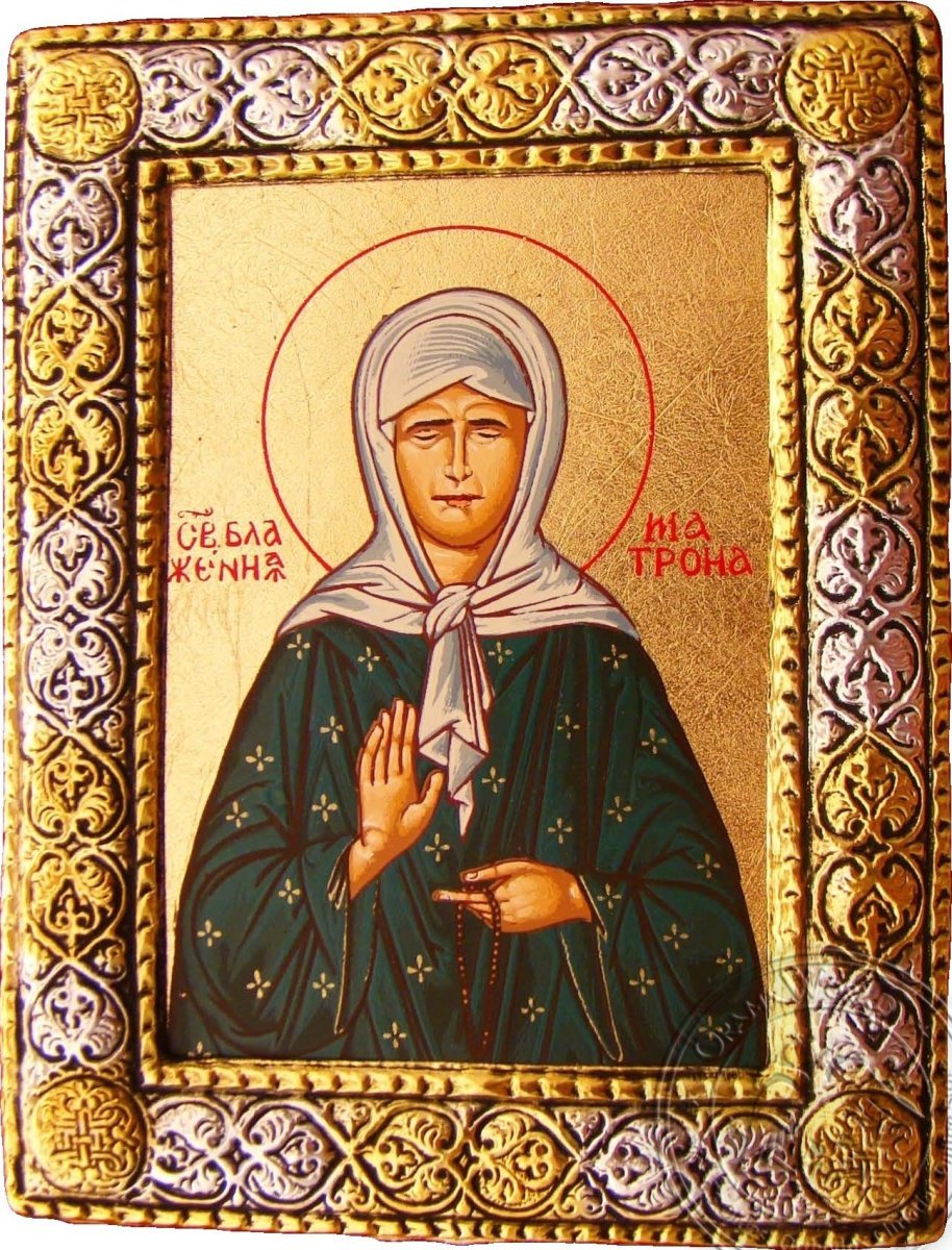 Saint Matrona - Silver Gold Icon | OramaWorld.com