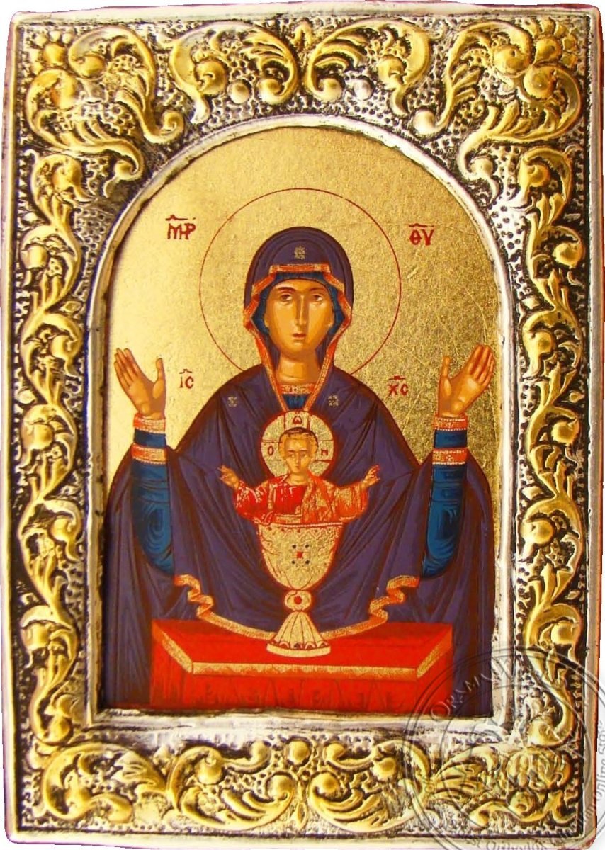 Virgin Mary The Holy Grail - Silver Gold Icon | OramaWorld.com